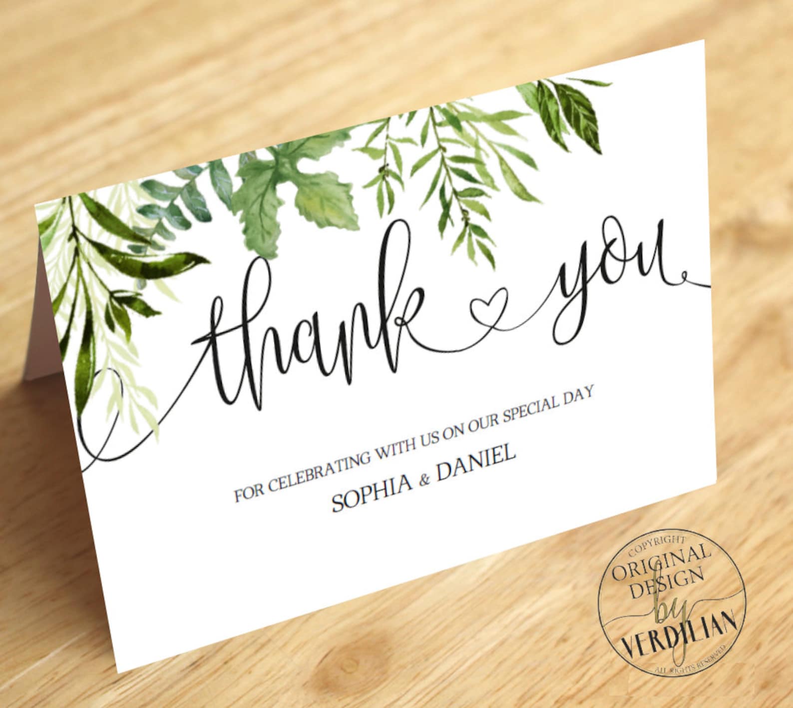 Rustic Thank You Card template Printable Folded Thank You | Etsy
