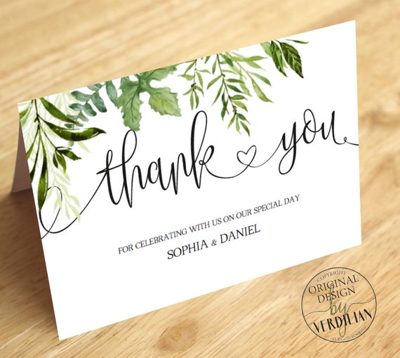 Foldable Thank You Card Template Folded Thank You Cards | Thank You