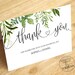 Rustic Thank You Card Template Printable Folded Thank You Card Editable ...