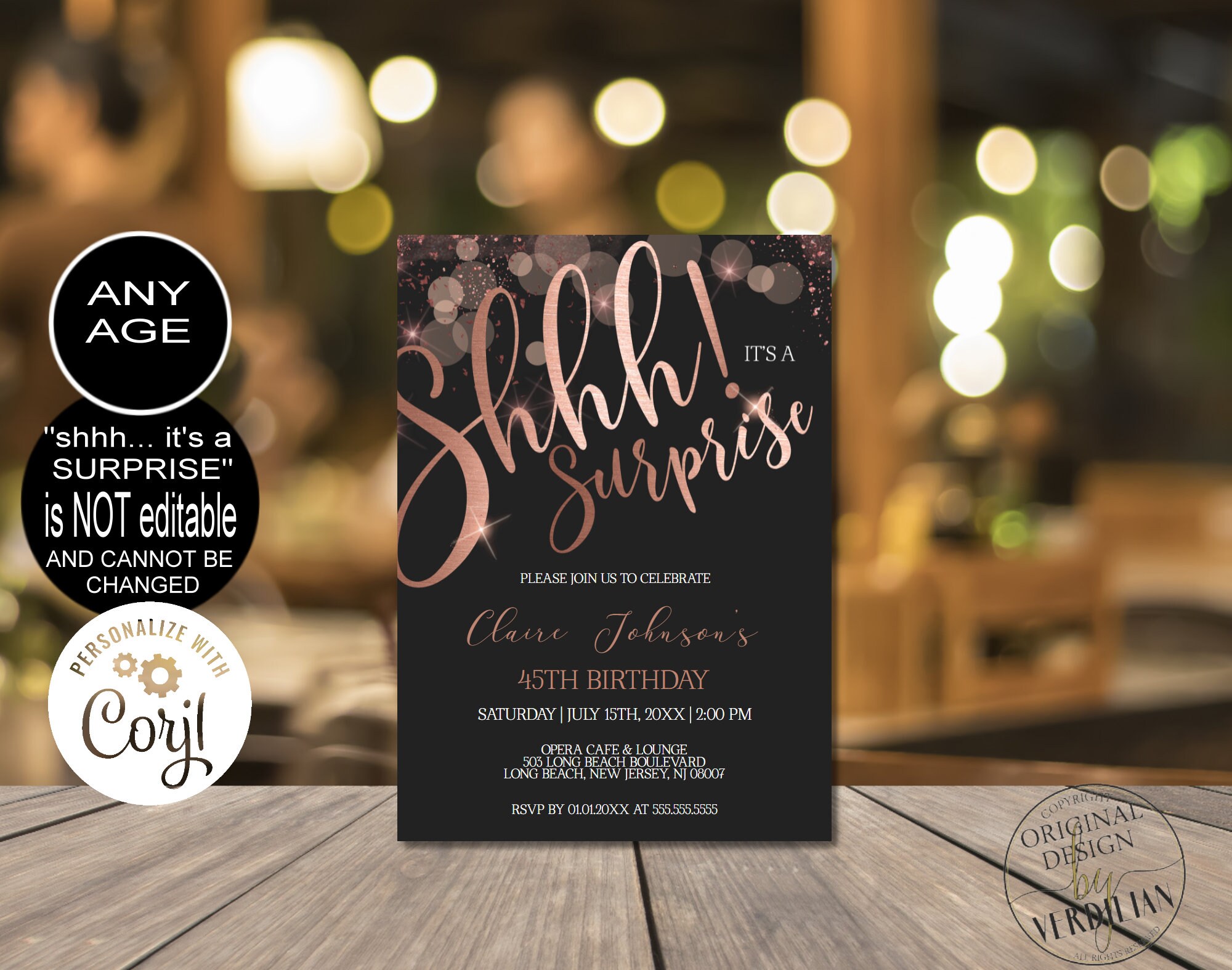 Surprise Birthday Invitation for Her Surprise Party - Etsy