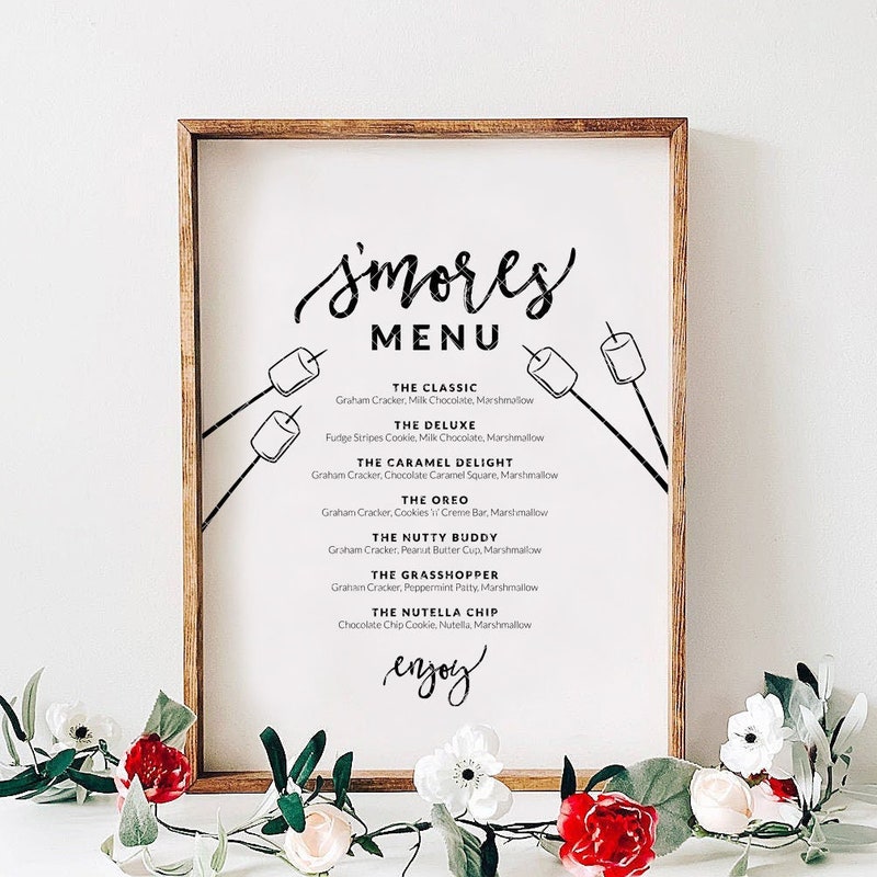 Smores Menu - Etsy