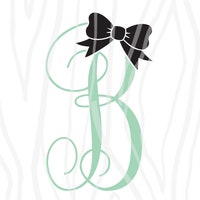 Bow Monogram Svg, Monogram Svg,bow Svg Cut File, Bow for Cricut ...