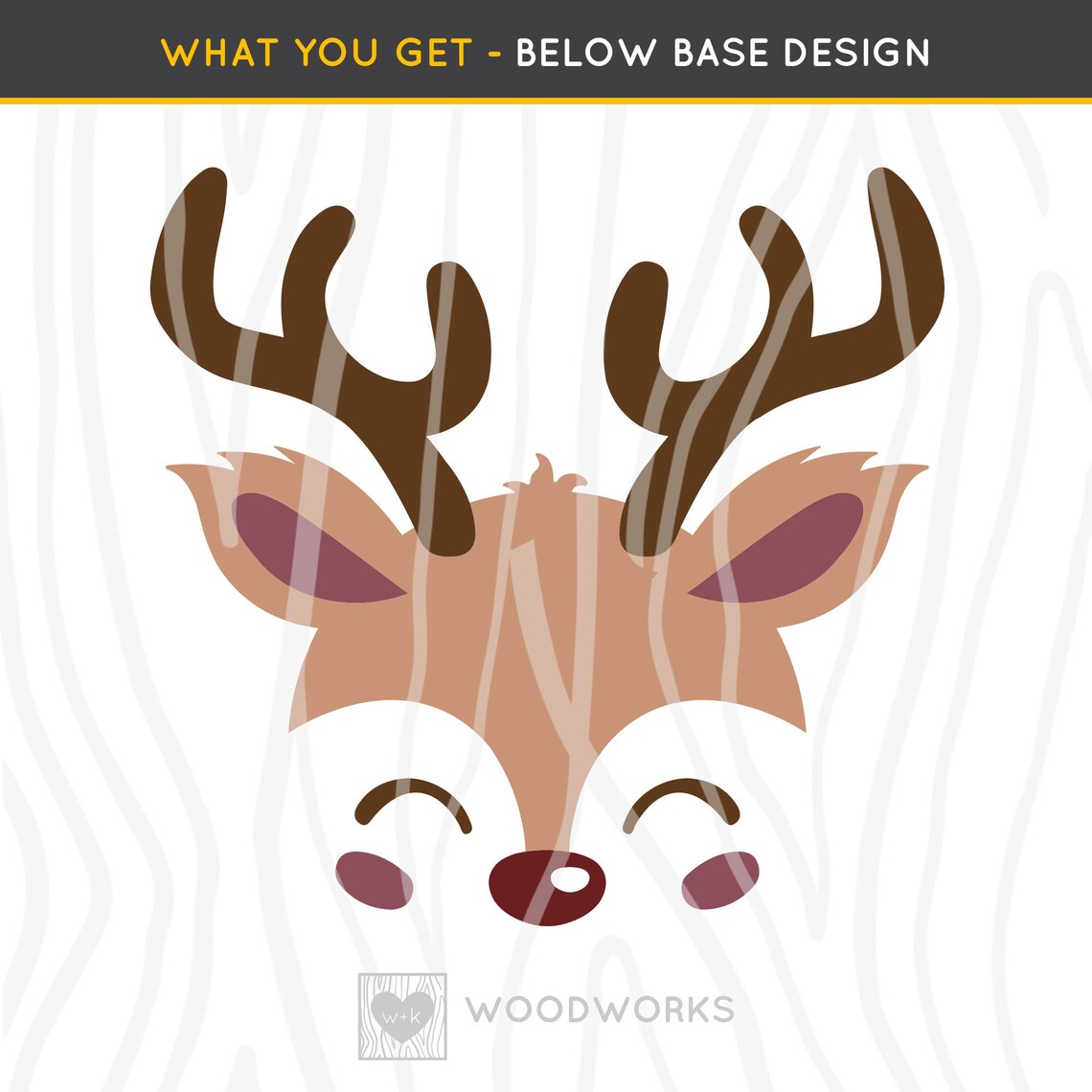 SVG / DXF - 2 PACK: Cute Reindeer Face Boy and Girl "simple Reindeer ...