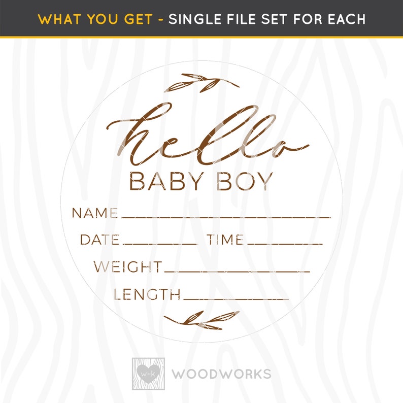 2 Pack: SVG / DXF DIY Newborn Baby Birth Announcement - Etsy