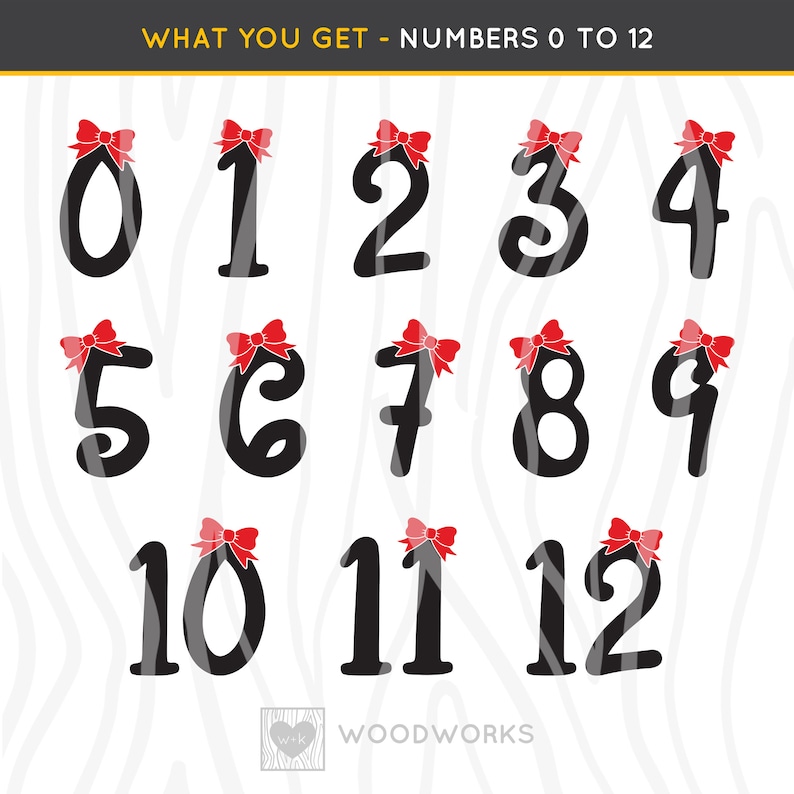 SVG / DXF 2 Pack: Bow Numbers and Plain - Etsy.de