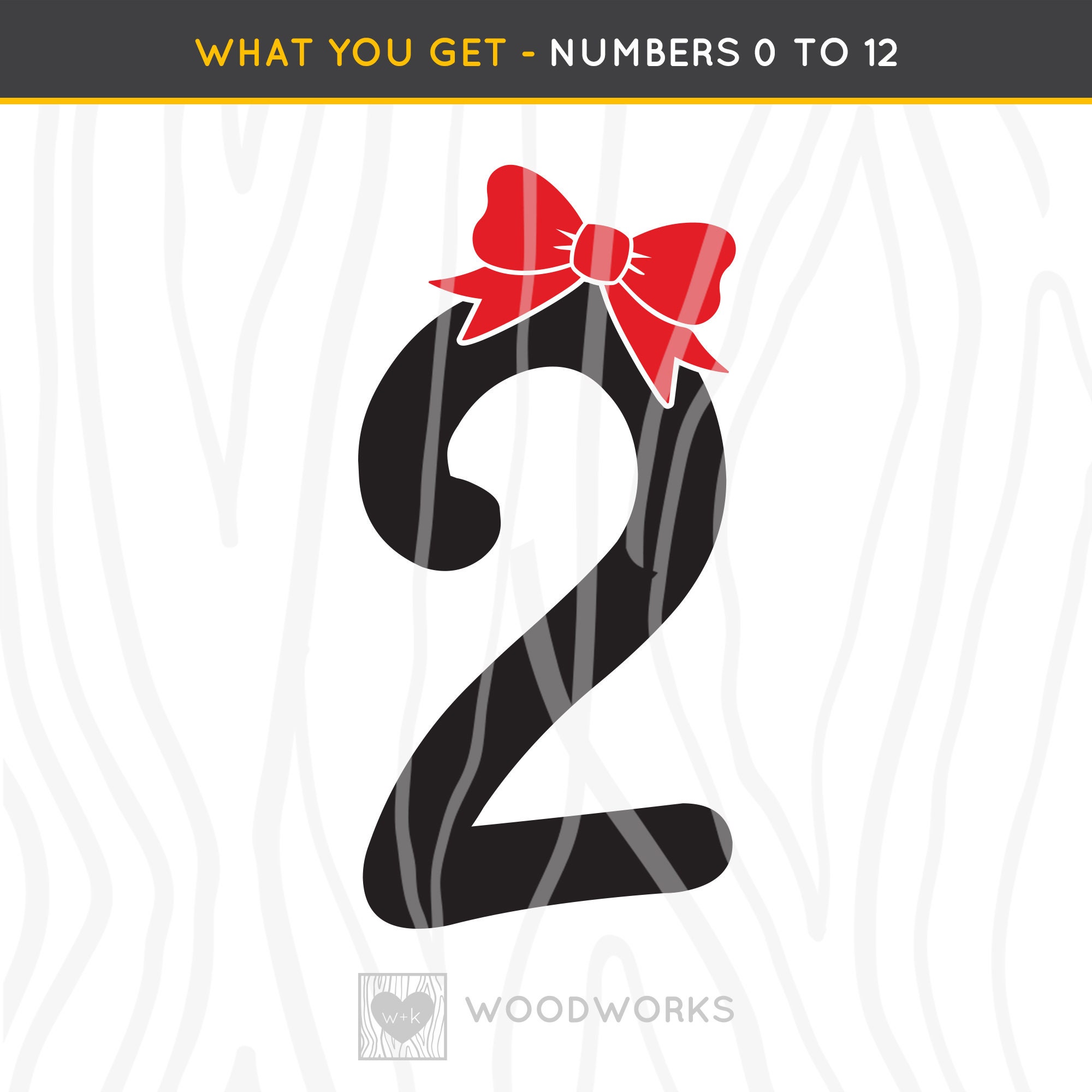 SVG / DXF 2 Pack: Bow Numbers and Plain - Etsy.de