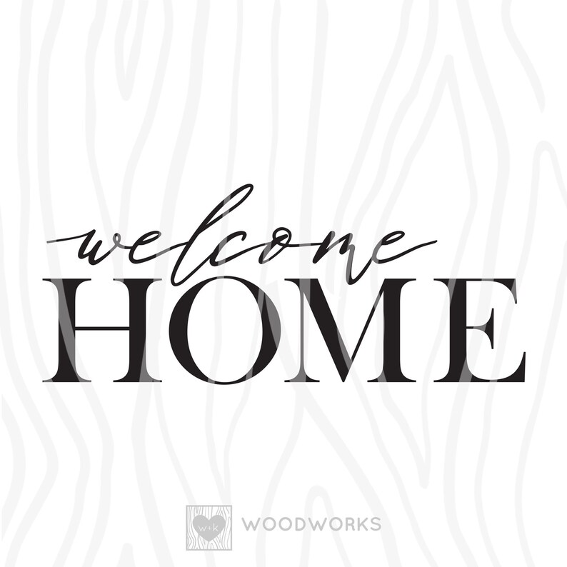 SVG / DXF Welcome Home Script Type Home Cut | Etsy