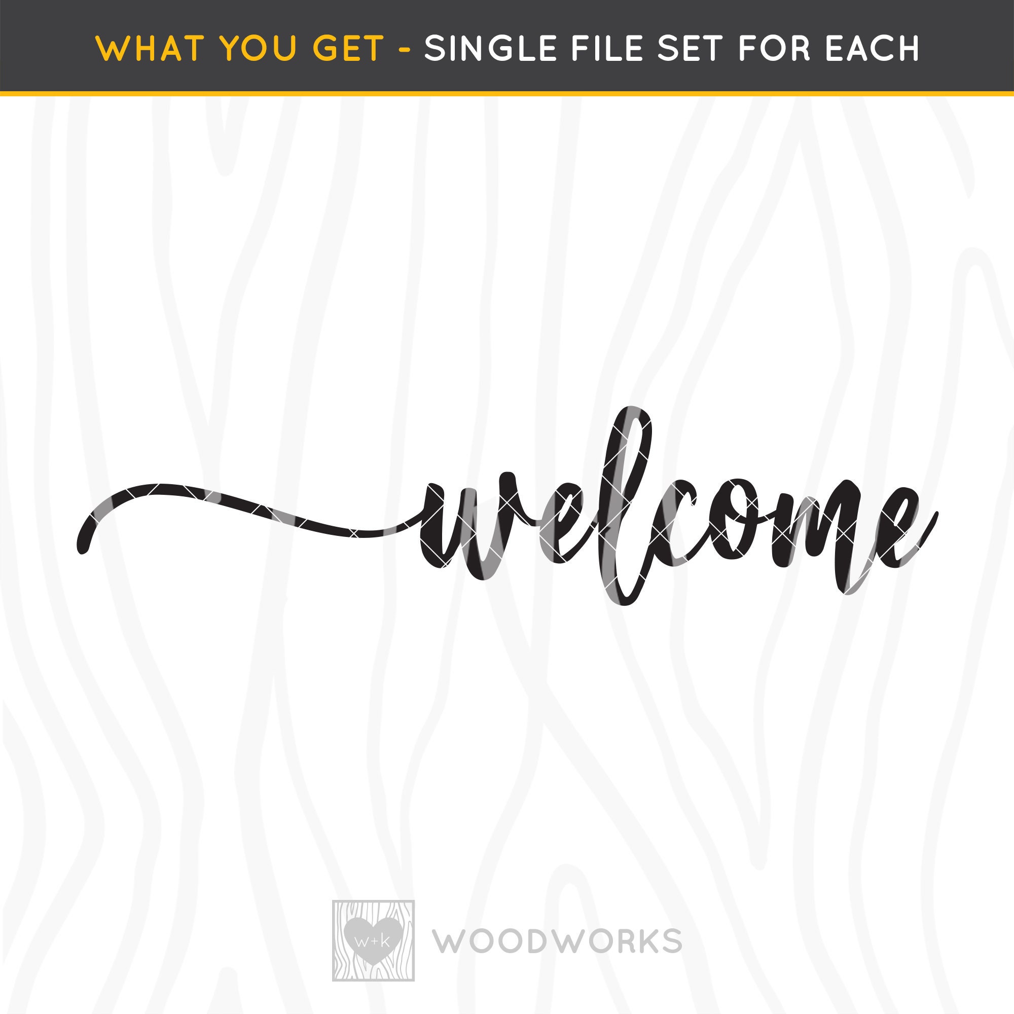 4 PACK: SVG / DXF script Welcome Bundle Cut - Etsy