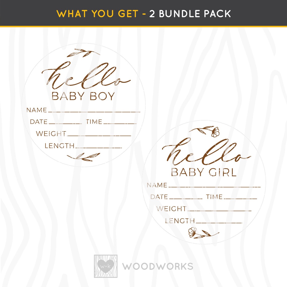 2 Pack: SVG / DXF DIY Newborn Baby Birth Announcement - Etsy