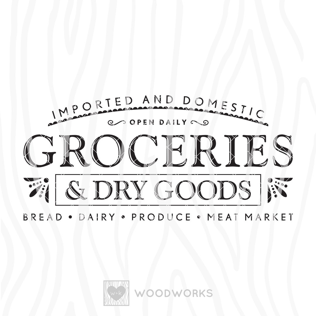 SVG / DXF Imported and Domestic Open Daily groceries & Dry Goods Cut ...