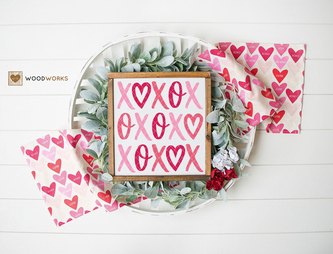 SVG / DXF - Hugs and Kisses "xoxox" Pattern Cut File - Hearts, Love ...