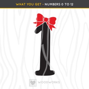SVG / DXF - 2 Pack: "bow Numbers" and "plain Numbers" 0 to 12 Cut Files ...