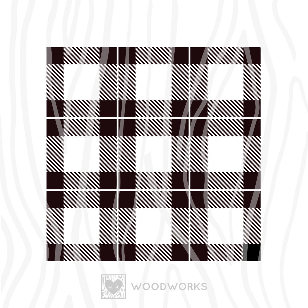 SVG / DXF - Set of 2 Pattern "flannel Plaid" Cut Files, Farm House ...