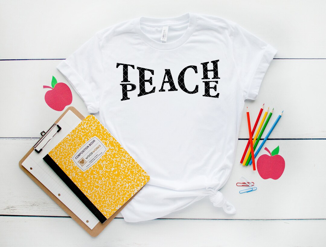 SVG / DXF - "teach Peace" Cut File - Teacher Appreciation, Teaching ...