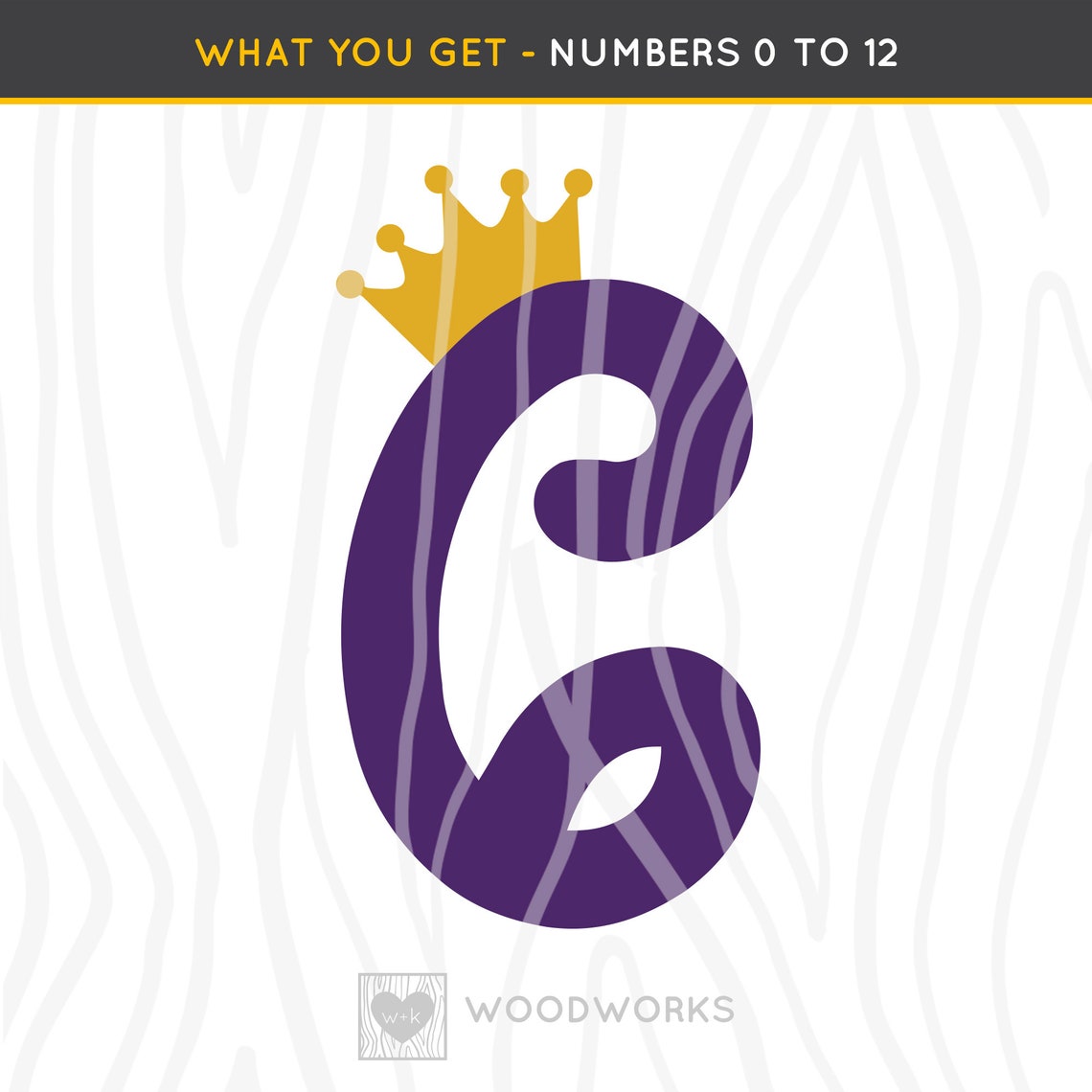 SVG / DXF - 2 Pack: "crown Numbers" and "plain Numbers" 0 to 12 Cut ...