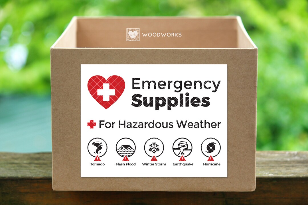 PDF/SVG/DXF Printable Storage Bin Label “emergency Supplies for ...
