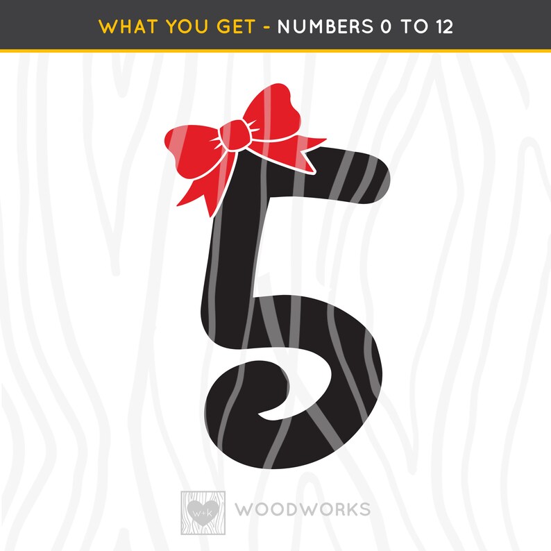 SVG / DXF 2 Pack: Bow Numbers and Plain - Etsy.de