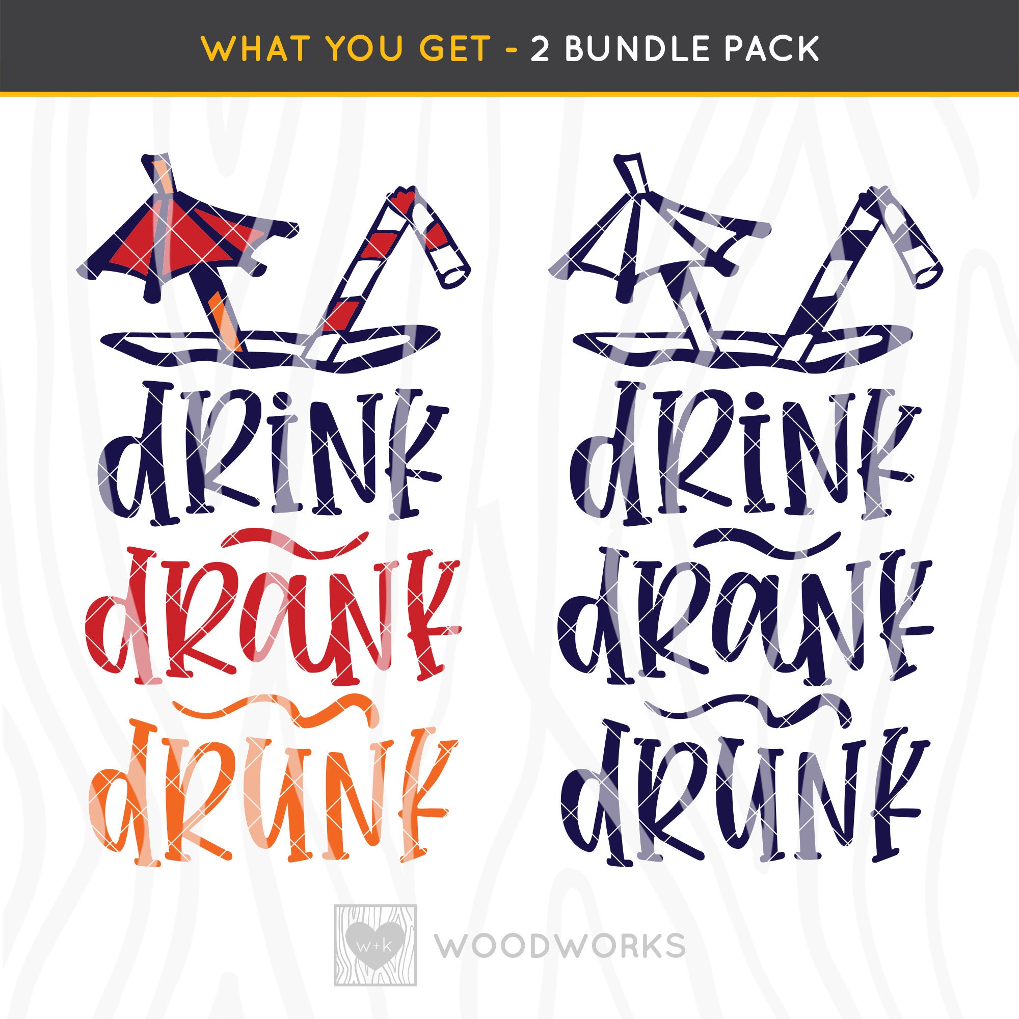 SVG / DXF - "drink Drank Drunk" Cut File - Tropical Coconut Drink ...