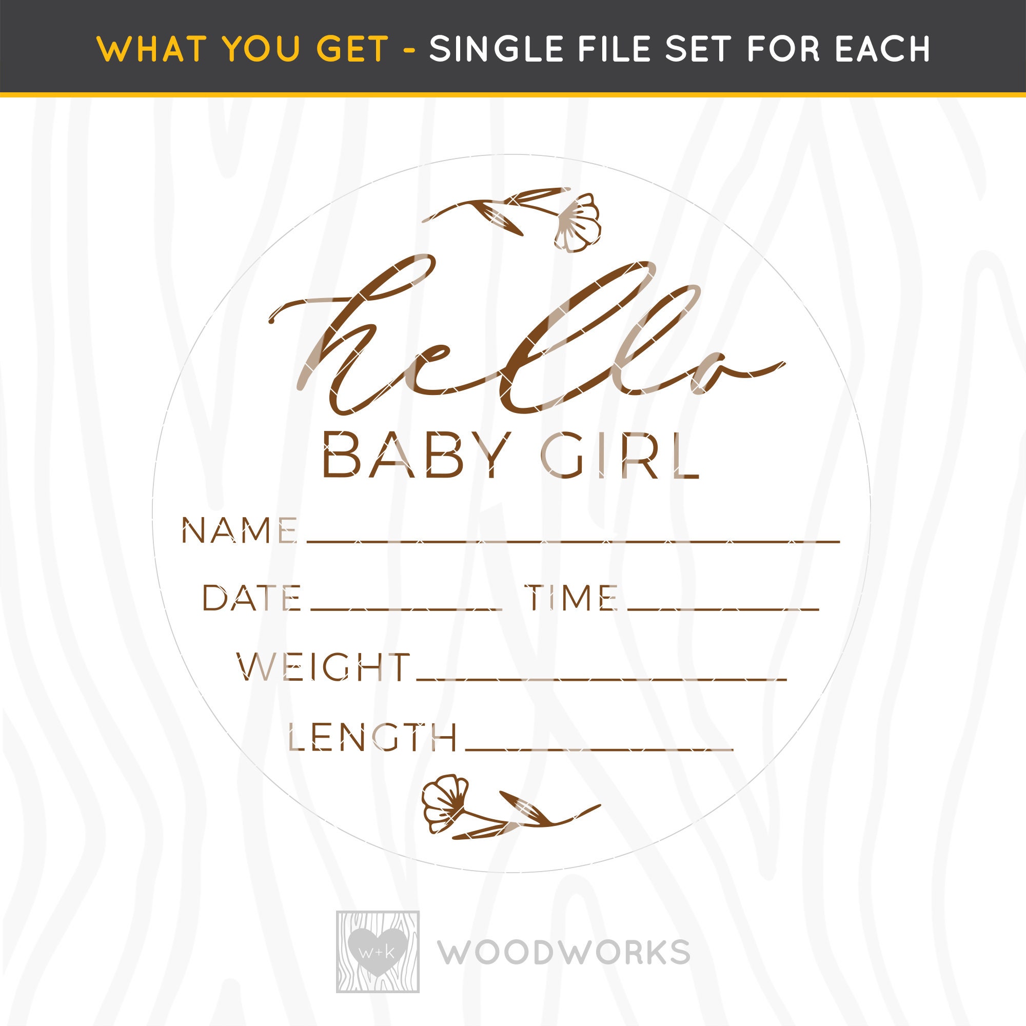 2 Pack: SVG / DXF DIY Newborn Baby Birth Announcement - Etsy