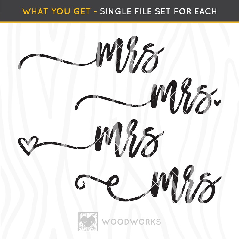 12 PACK: SVG / DXF - "mr Mrs Miss Bundle" Cut Files - for Wedding ...