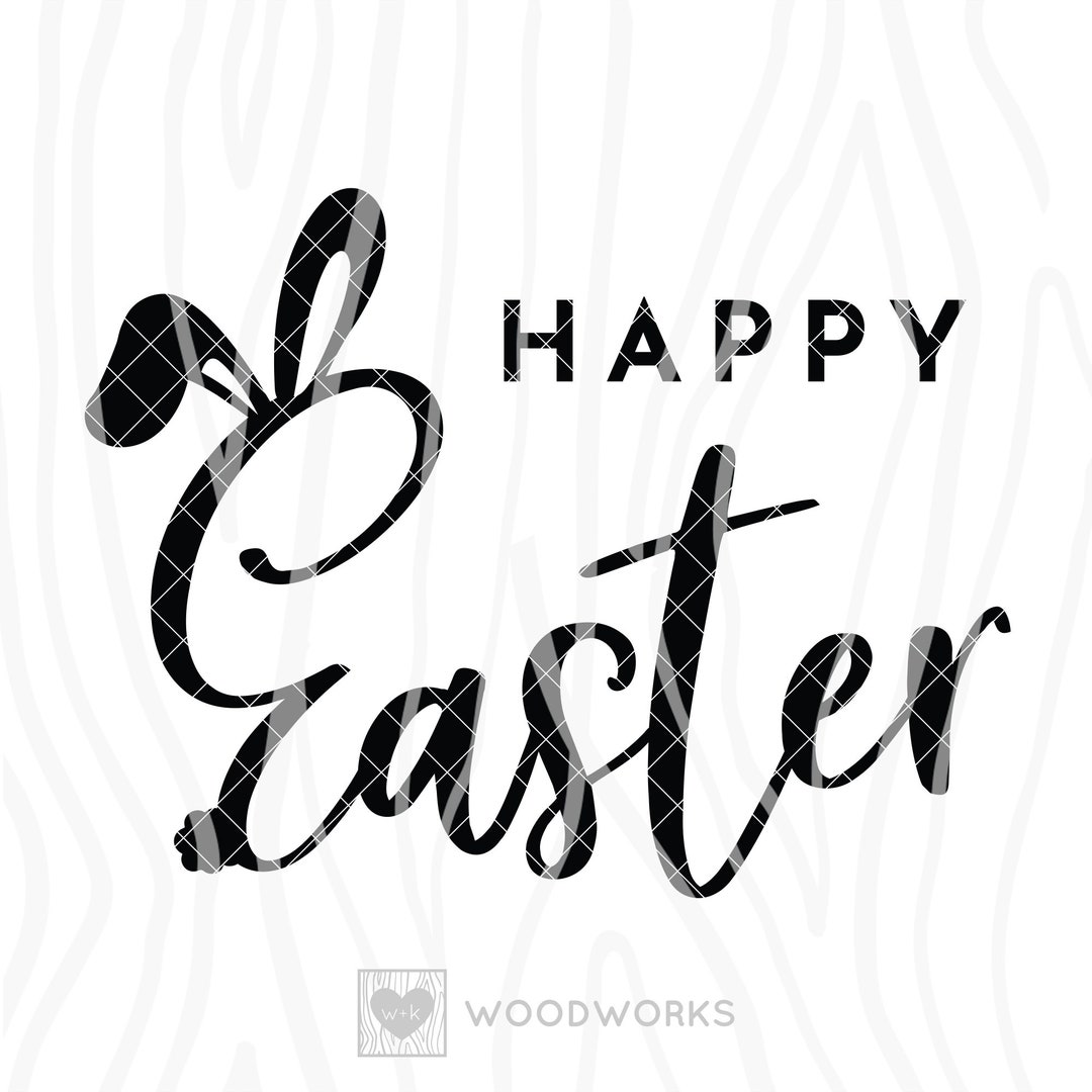 SVG / DXF Bunny Ears and Tail happy Easter Cut File Easter Sunday ...