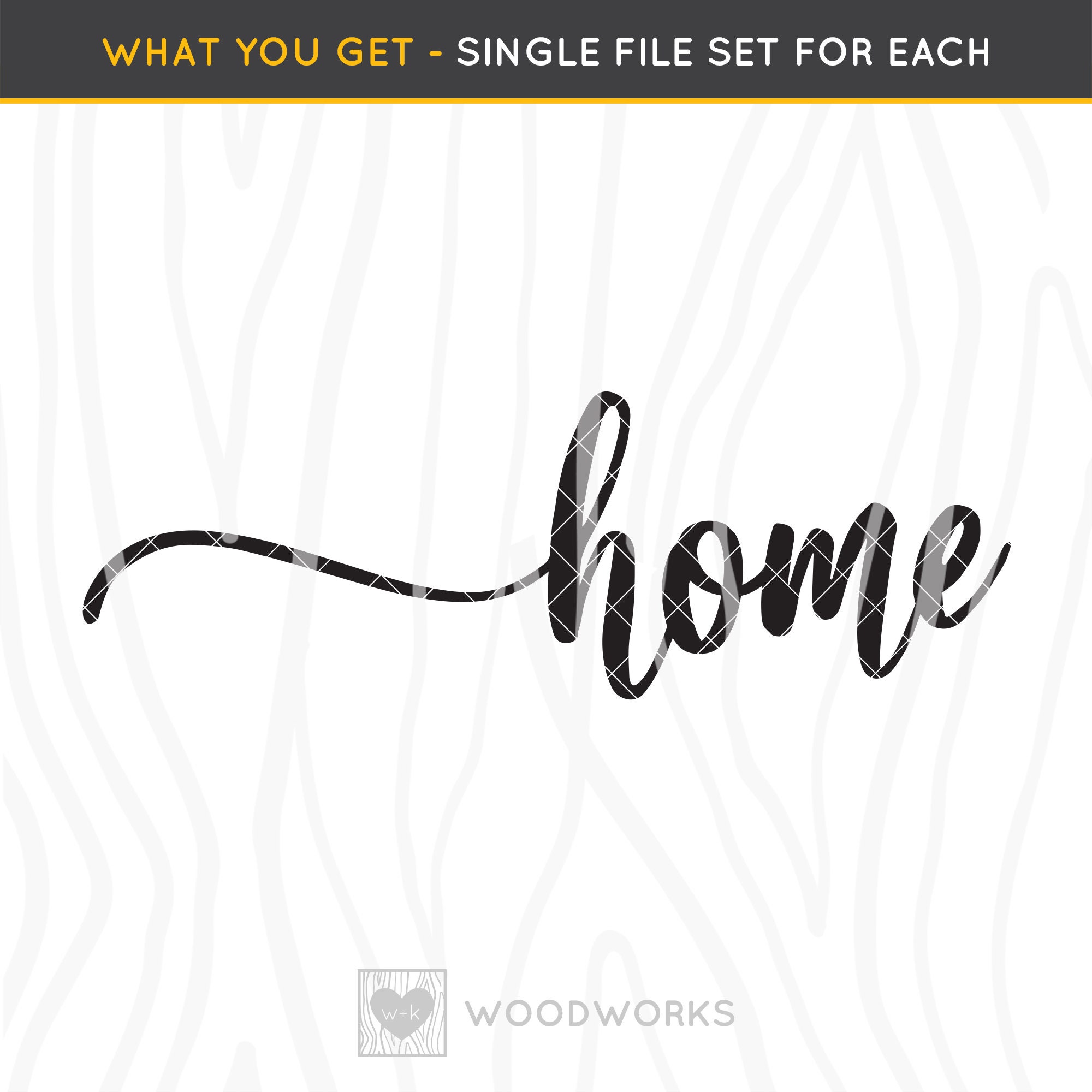 4 PACK: SVG / DXF - "script Home Bundle" Cut Files - Home Heart Swirl ...