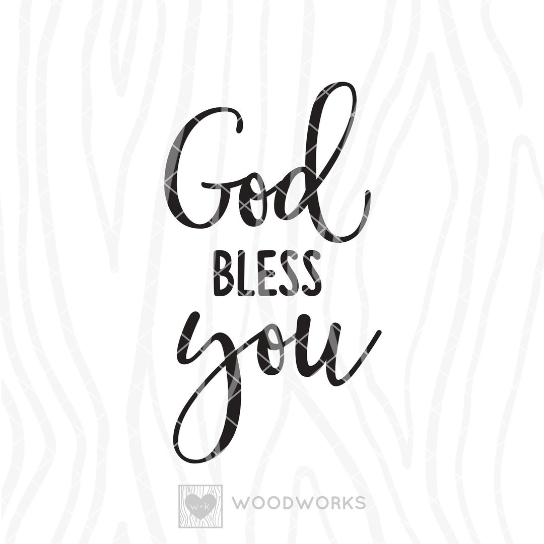 SVG / DXF - Facial Tissue Box Cover "god Bless You" Cut File, Bathroom ...