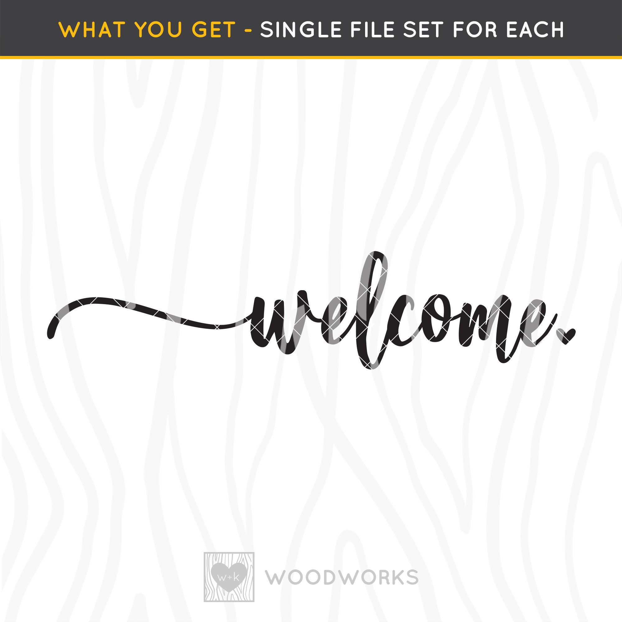 4 PACK: SVG / DXF script Welcome Bundle Cut - Etsy