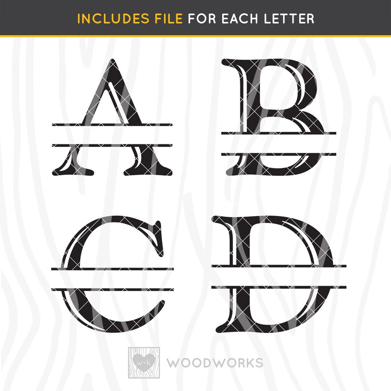 SVG / DXF A to Z Alphabet serif Letter With Name Cut - Etsy