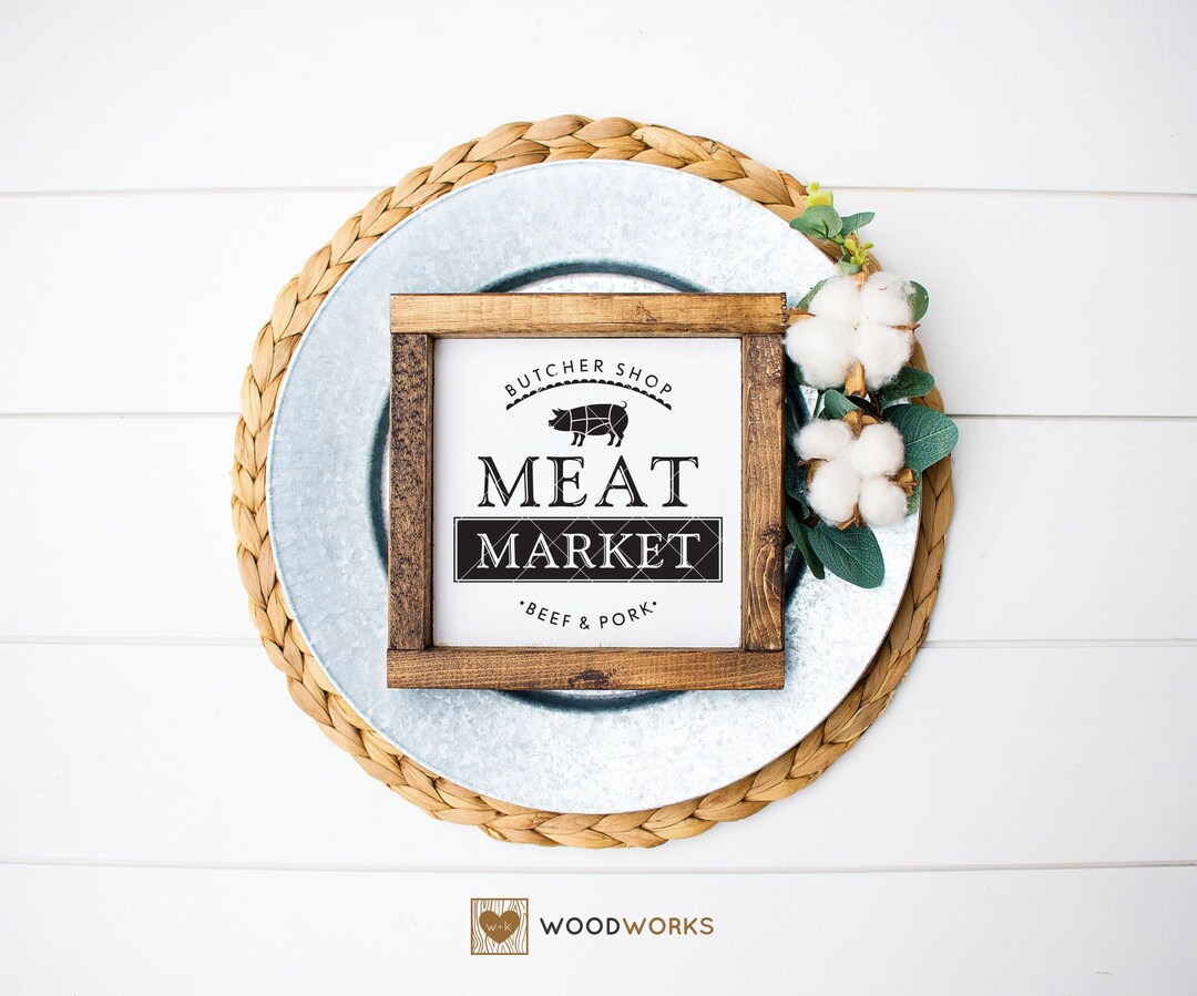 SVG / DXF - Butcher Shop "meat Market" Beef & Pork, Farmhouse Sign ...