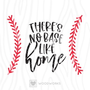 SVG / DXF - Cute Baseball "there's No Base Like Home" Cut File - Base ...