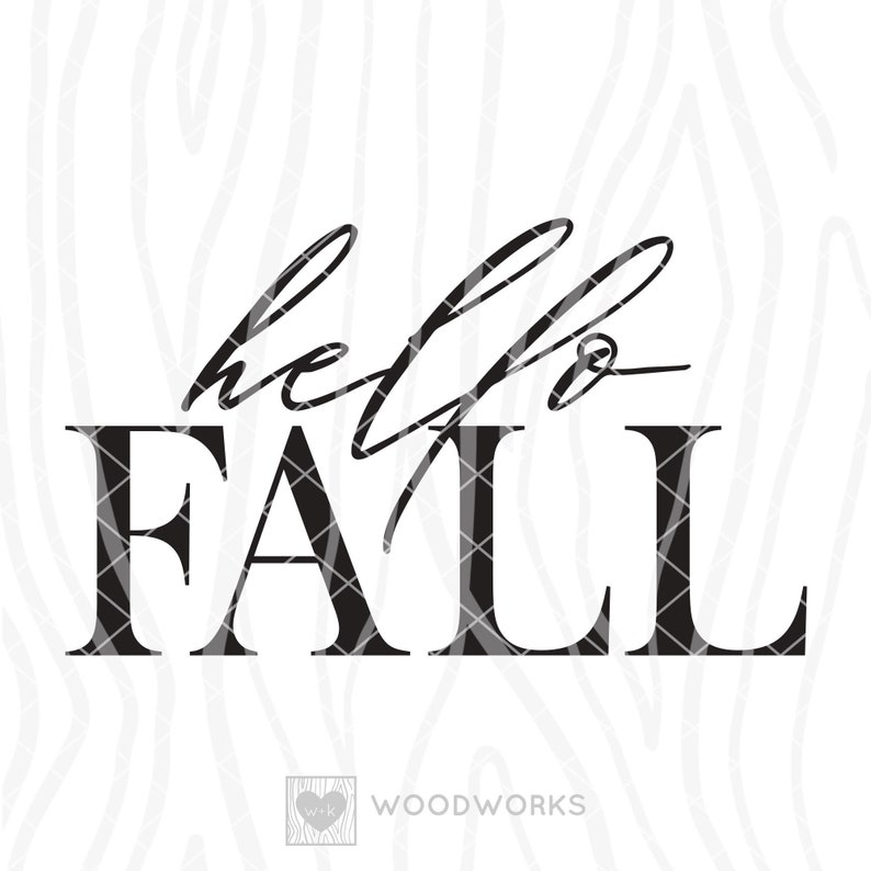SVG / DXF Cute Script hello Fall Cut File Fall - Etsy