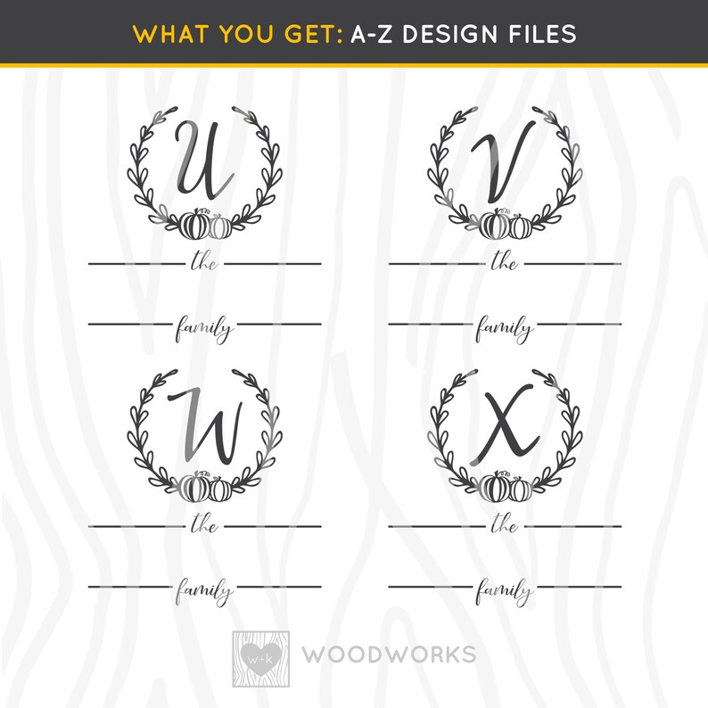 SVG / DXF - A to Z Alphabet "script Fall Pumpkin Last Name Initial ...