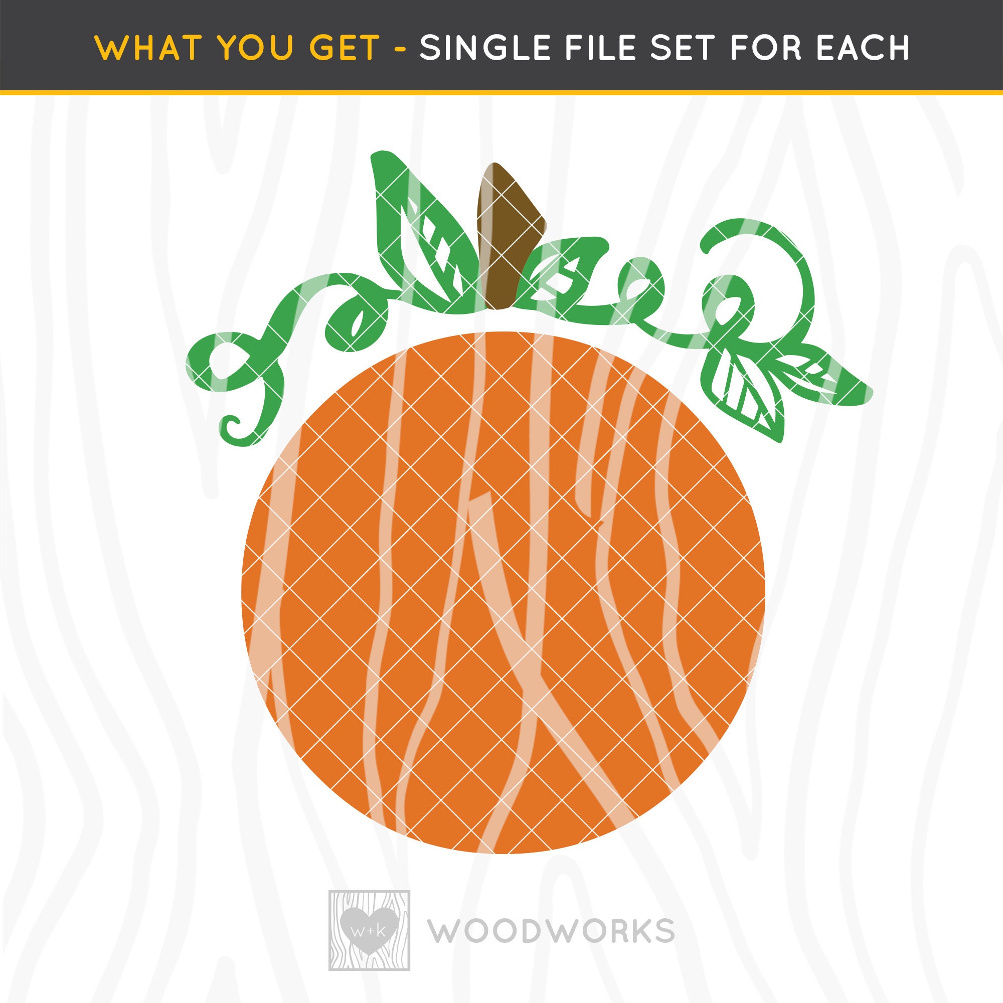2 Pack: SVG / DXF Cute DIY Fall Monogram pumpkin Stem - Etsy