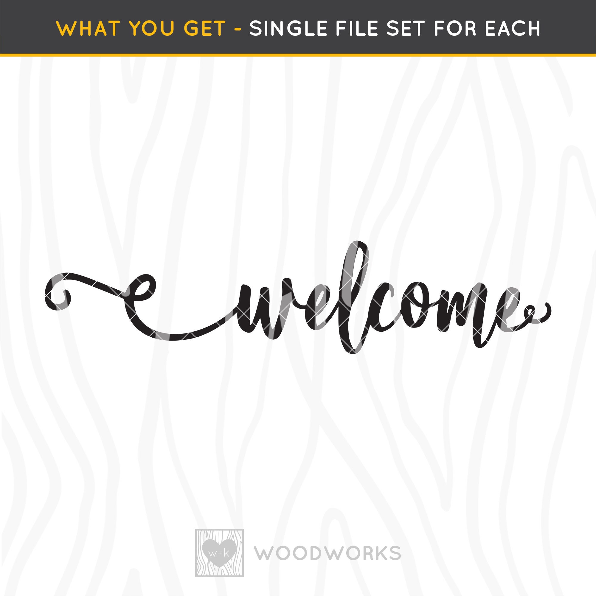 4 PACK: SVG / DXF script Welcome Bundle Cut - Etsy