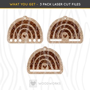 LASER SVG: 3 Pack Rainbow Macrame Hole Style Cut Files - Macrame ...