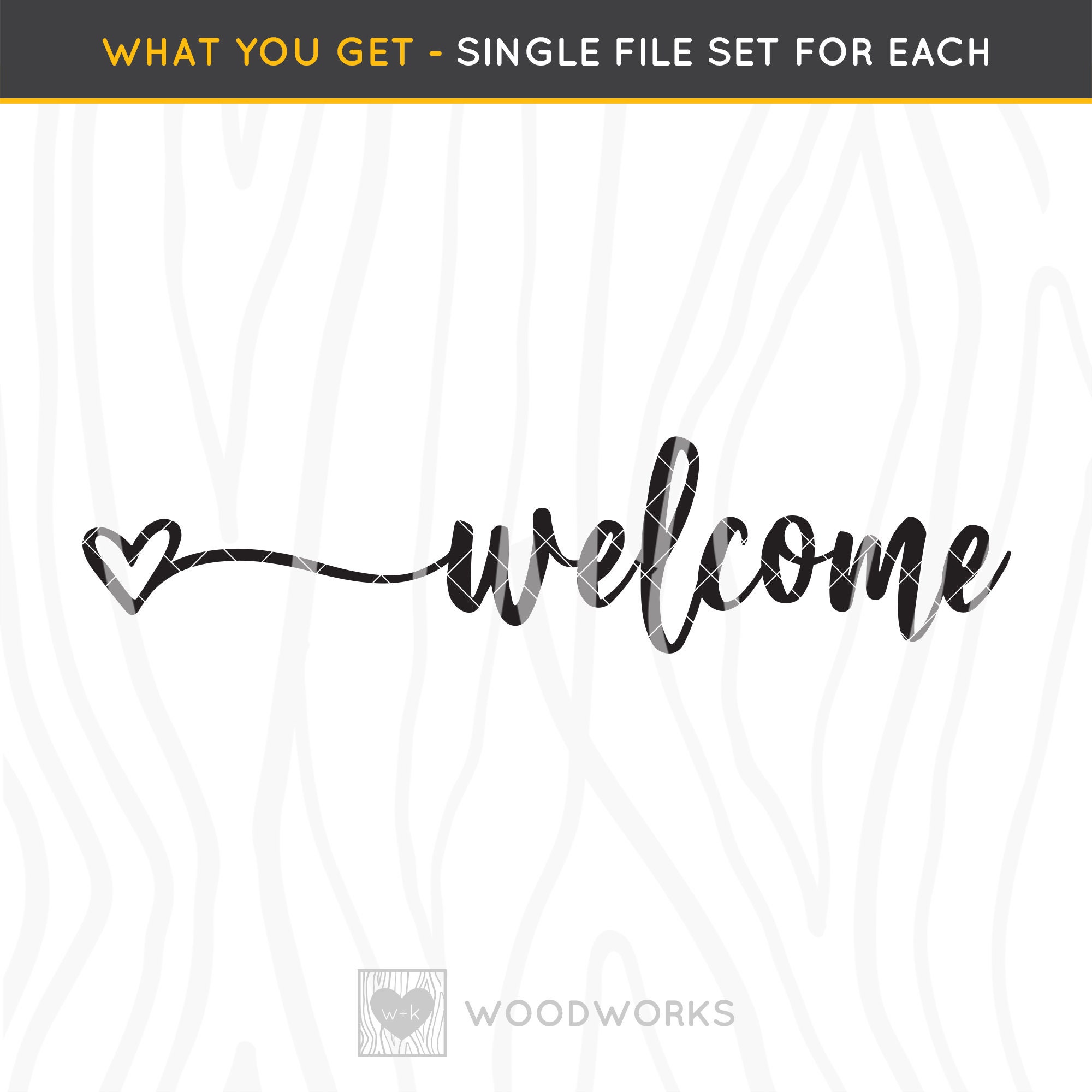 4 PACK: SVG / DXF script Welcome Bundle Cut - Etsy