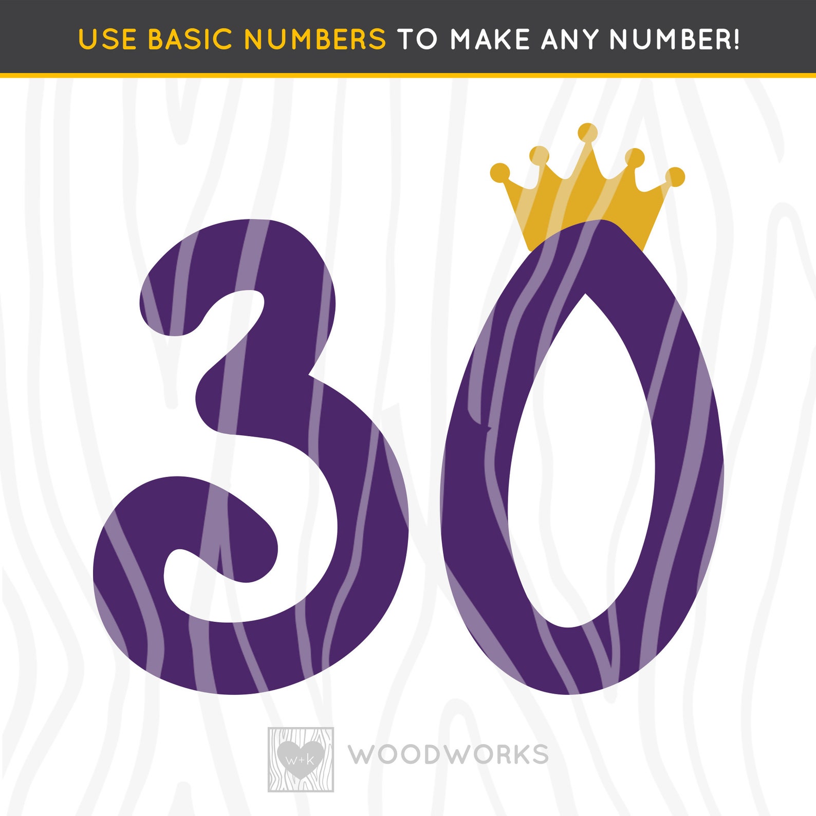 SVG / DXF - 2 Pack: "crown Numbers" and "plain Numbers" 0 to 12 Cut ...