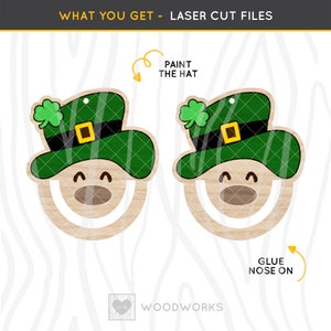 LASER SVG: St. Patrick's Day Shamrock Hat Leprechaun Macrame Beard ...