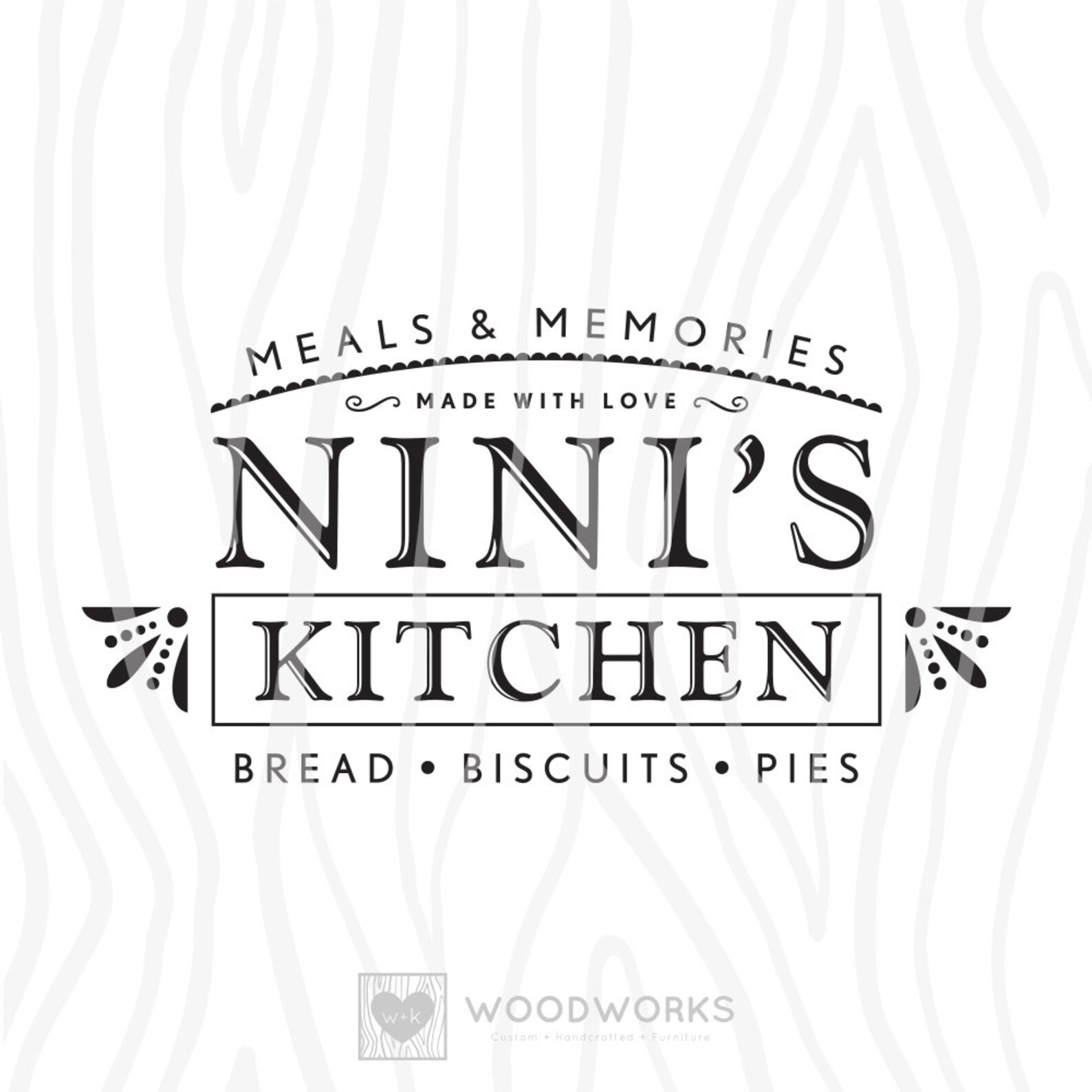 SVG / DXF - Meals & Memories "nini's Kitchen" Made With Love - Bread ...