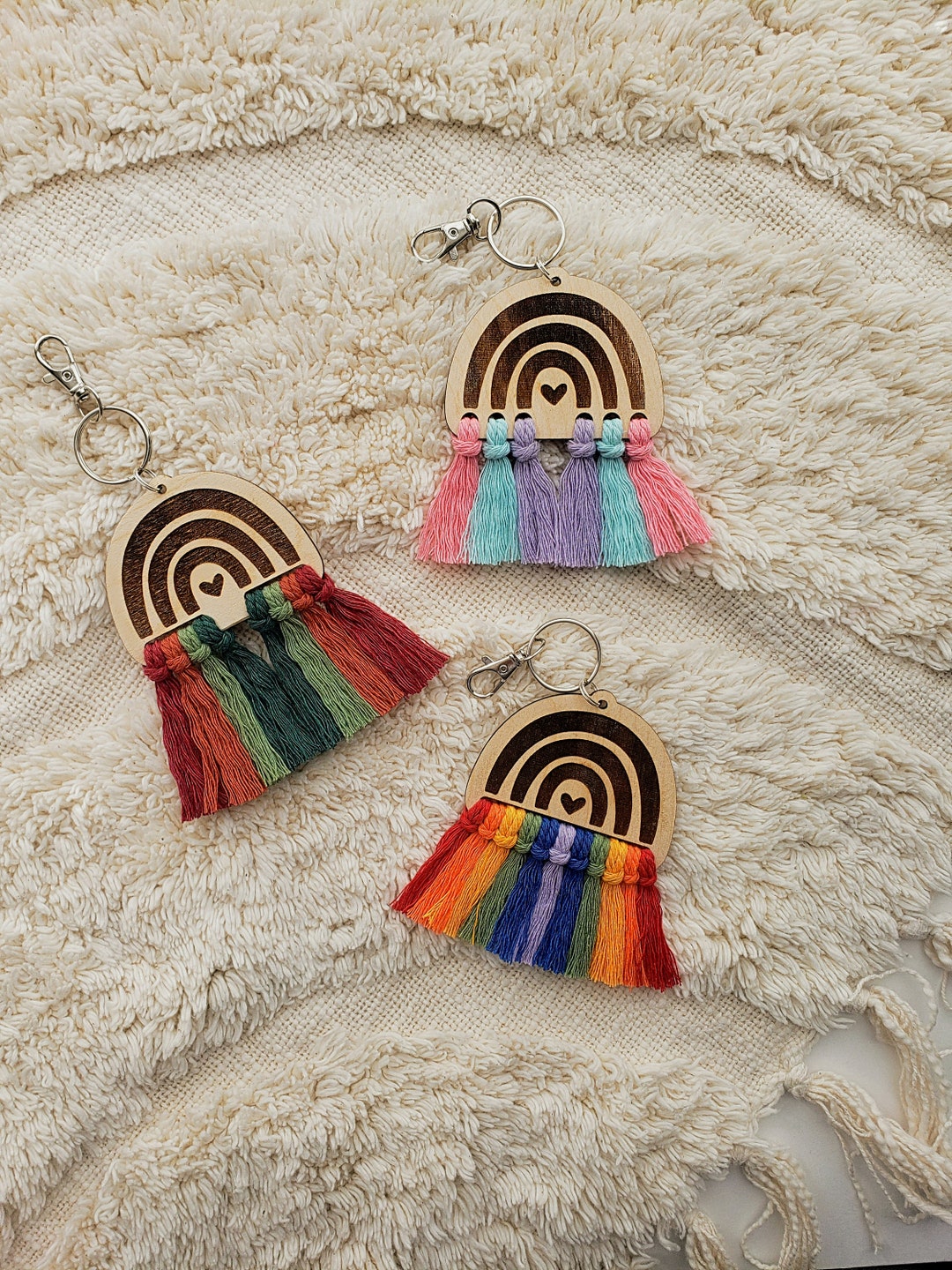 LASER SVG: 3 Pack Rainbow Macrame Hole Style Cut Files - Macrame ...