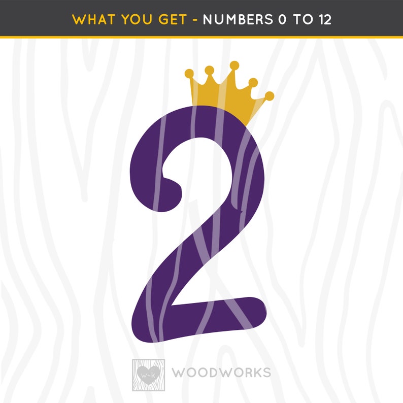 SVG / DXF 2 Pack: crown Numbers and plain - Etsy
