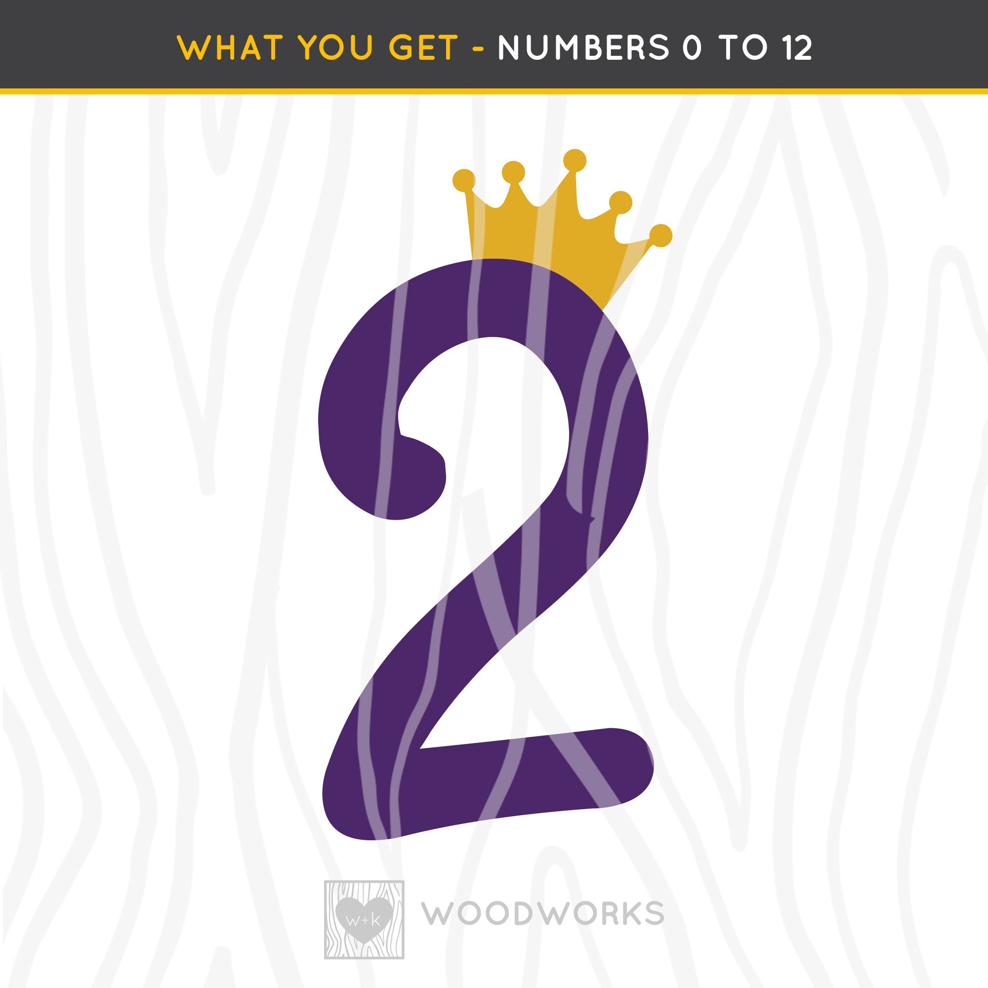 SVG / DXF - 2 Pack: "crown Numbers" and "plain Numbers" 0 to 12 Cut ...