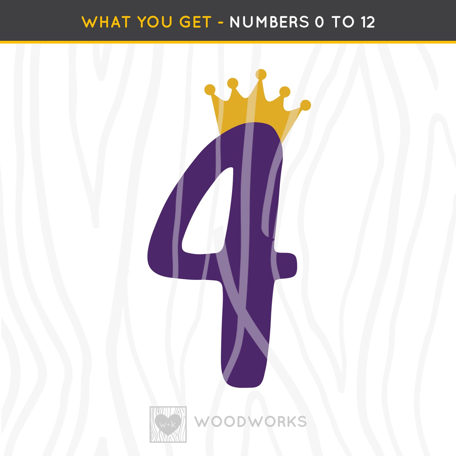 SVG / DXF - 2 Pack: "crown Numbers" and "plain Numbers" 0 to 12 Cut ...
