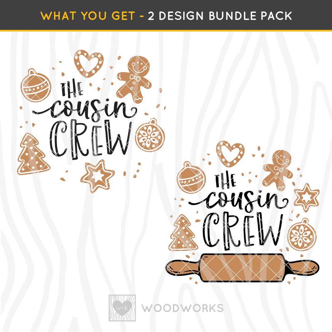 2 Pack SVG / DXF: Christmas Baking “the Cousin Crew” Cookie Cut File ...
