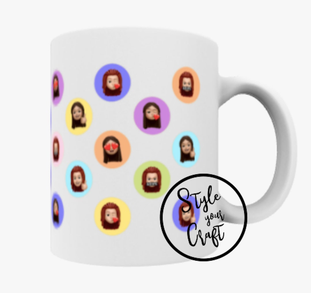 Bitmoji Fun Mug, Multiple Bitmoji Faces, Personalised Gift Idea, Coffee ...