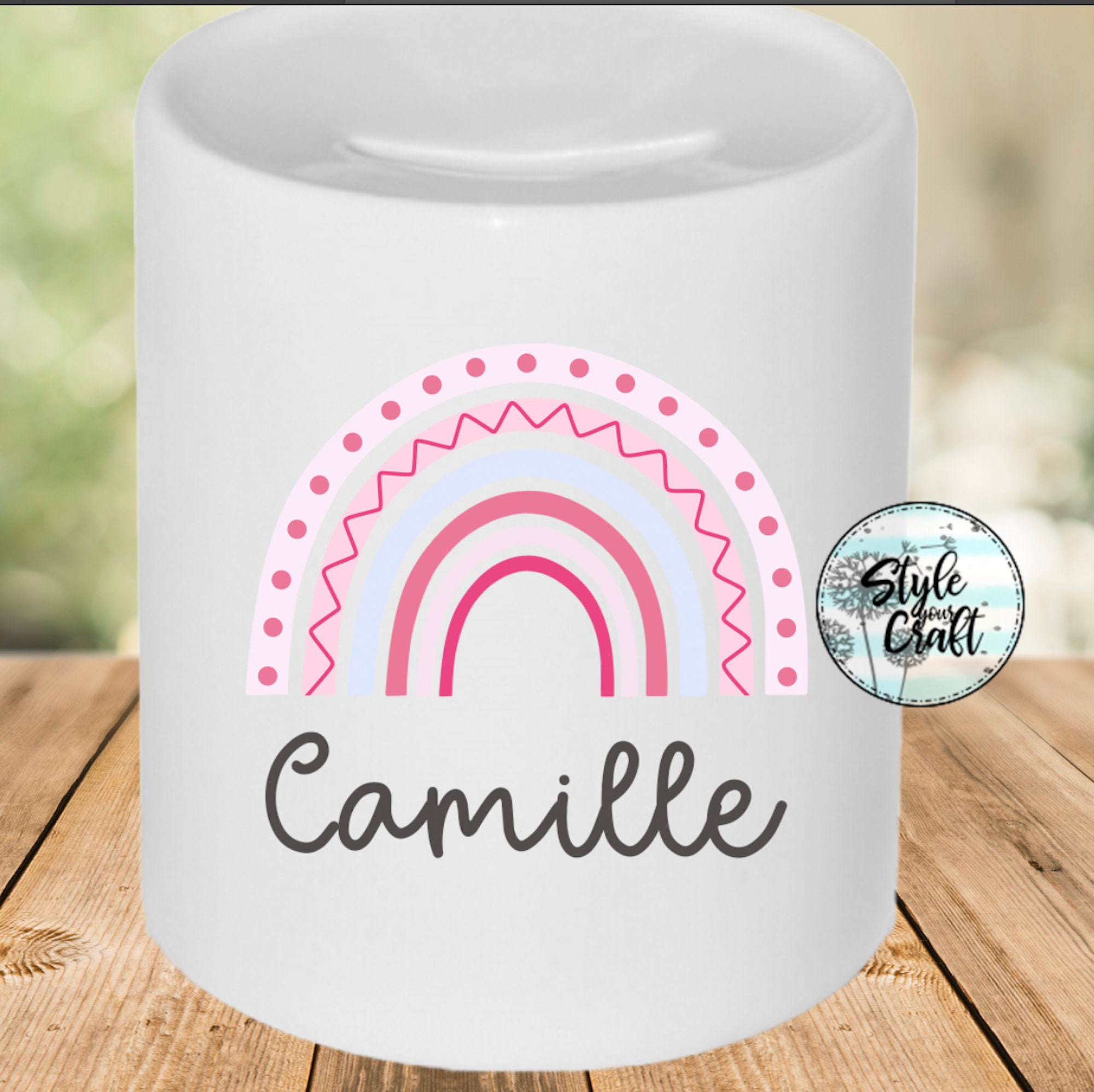 Rainbow Money Box Personalised | Printed Coin Bank | Gift Idea ...