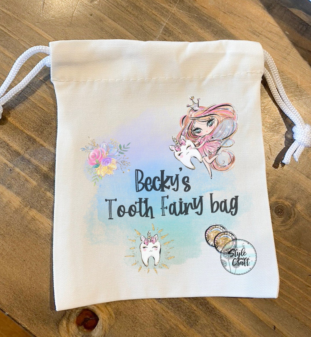 Tooth Fairy Bags Personalised, Printed, Boy Fairy and Girl Fairy ...