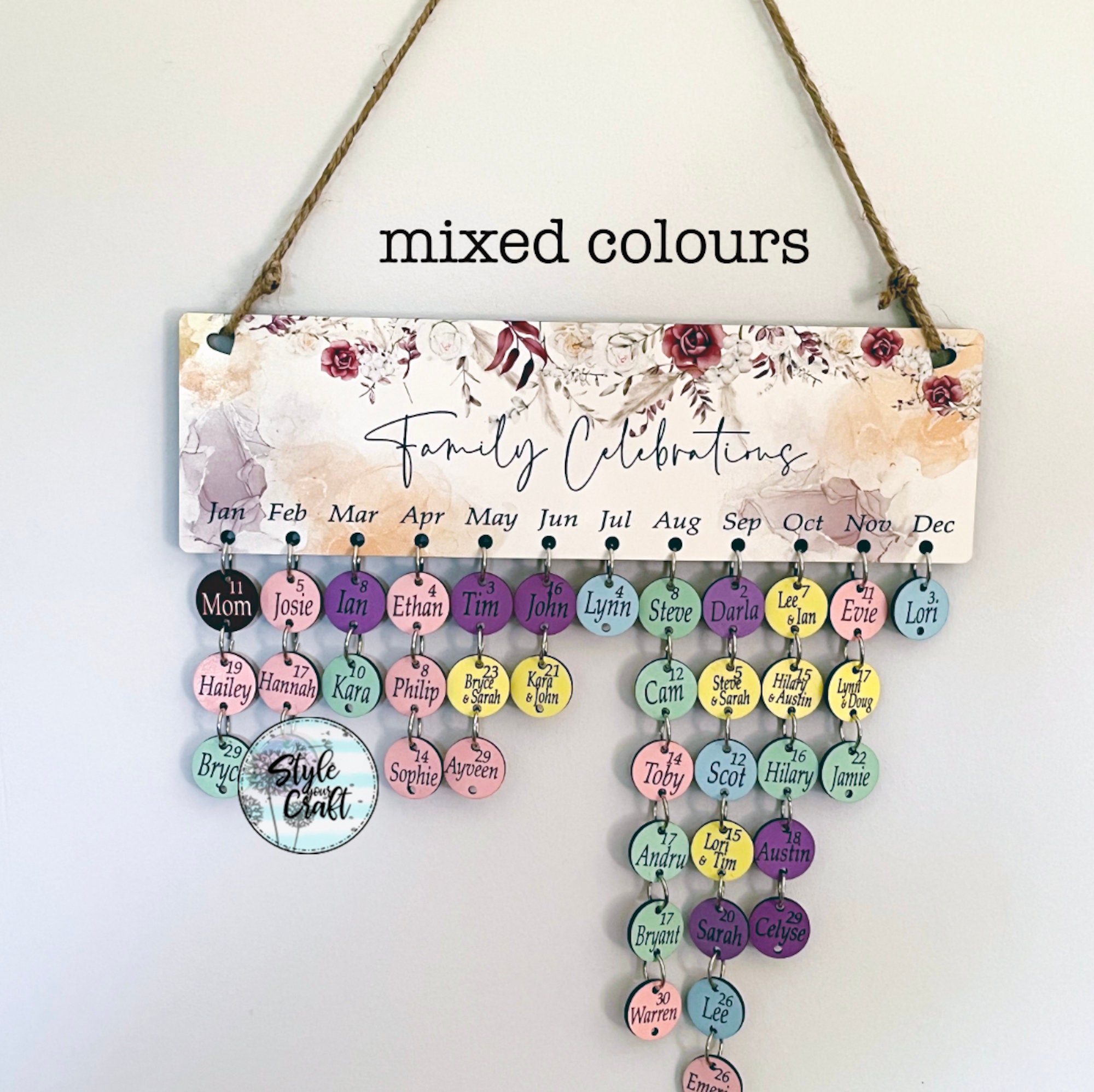 Personalised Birthday Celebrations Board Family and Friends - Etsy ...