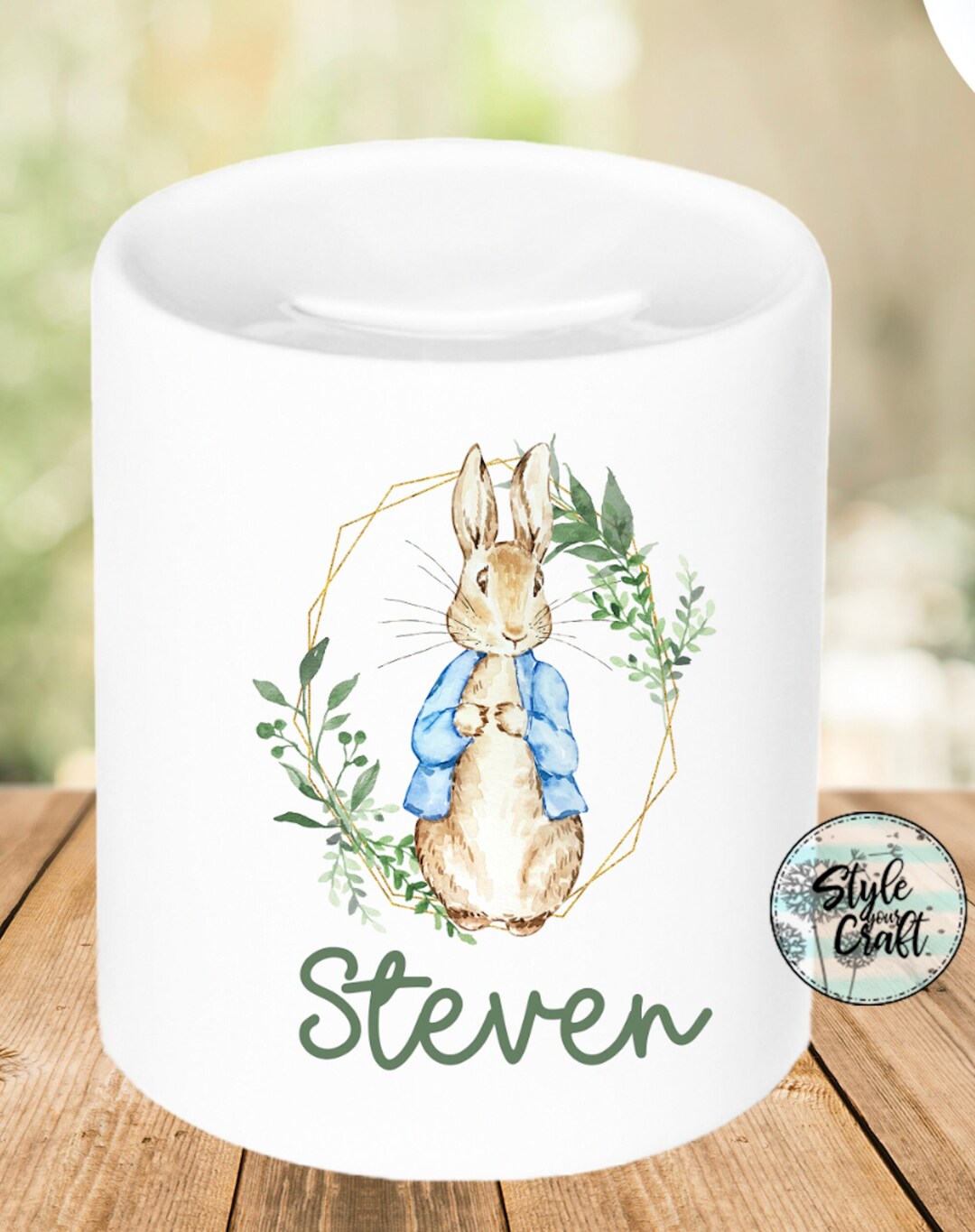 Rabbit Money Box Personalised | Printed Coin Bank | Easter Gift Idea ...